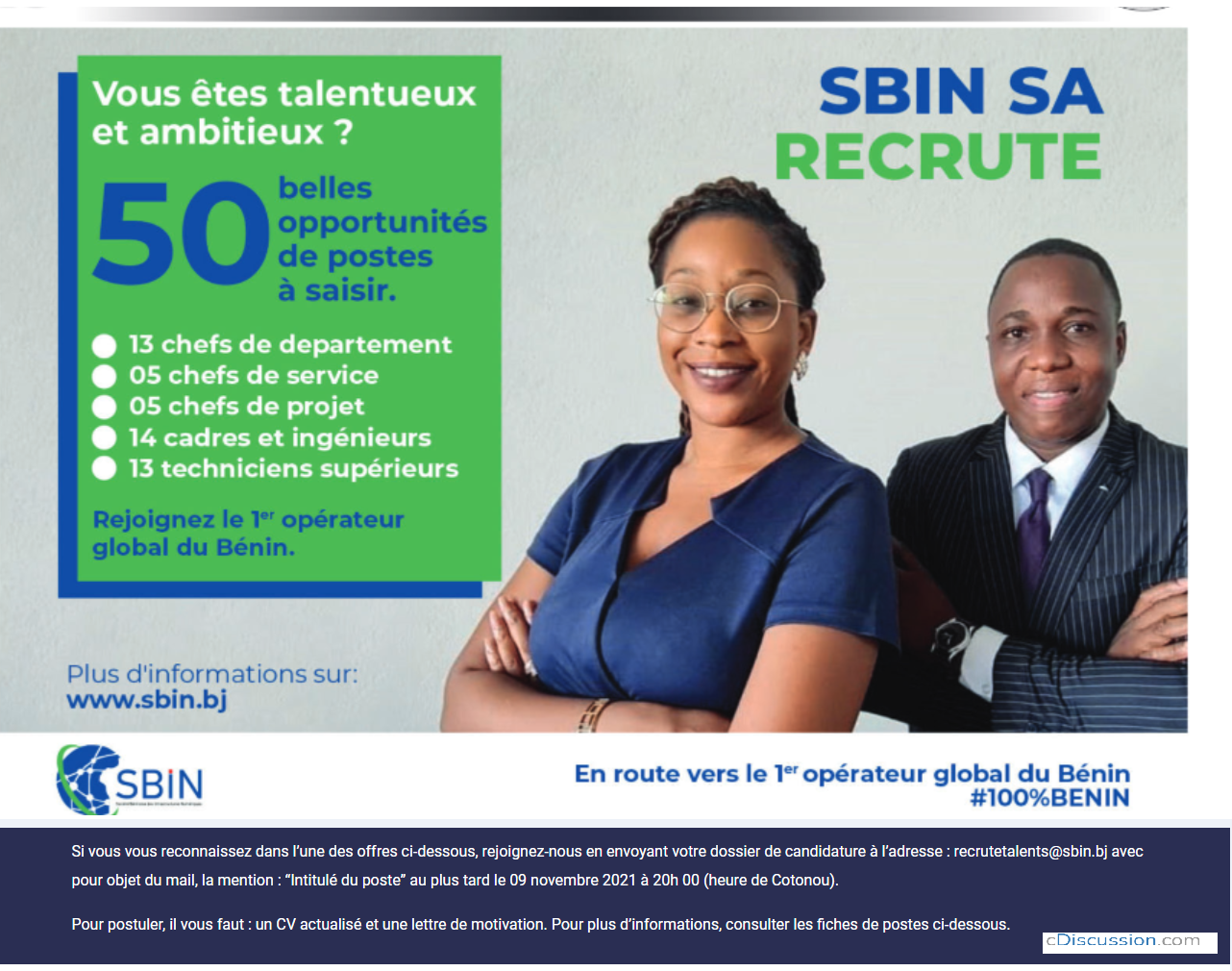 SBIN SA recrute pour 50 postes - Concoursn.com