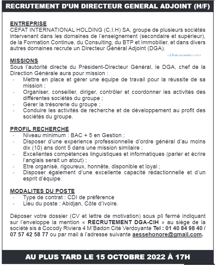 cDiscussion.com, première plateforme d'offres d'emploi en Afrique de l ...