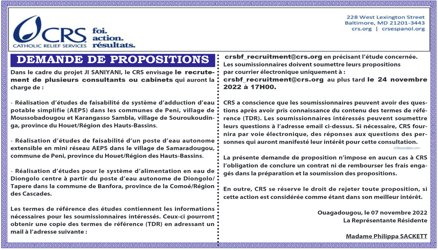 CRS recrute plusieurs consultants ou cabinets - Concoursn.com